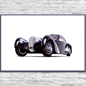 Bugatti Type 57SC Atlantic. Digital Poster. Gift for Man. Car Posters ...