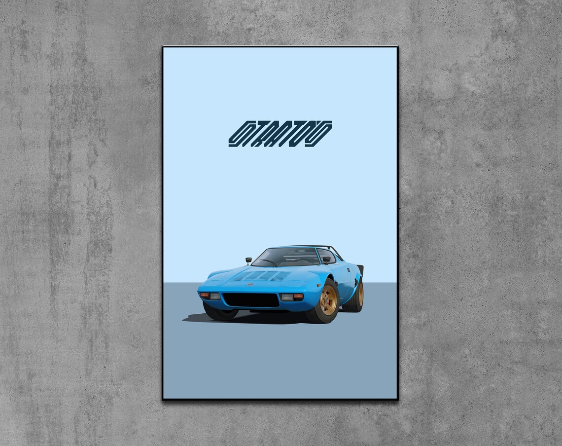 Lancia Stratos HF. Digital Poster. Gift for Man. Car Posters. Wall Art ...
