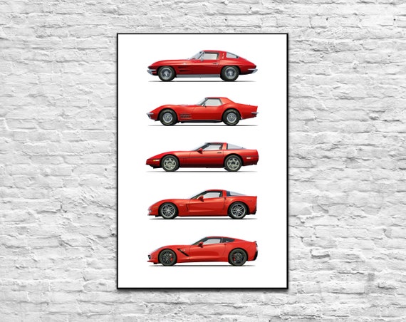 Chevrolet Corvette Evolution Poster Digital Poster Gift for | Etsy
