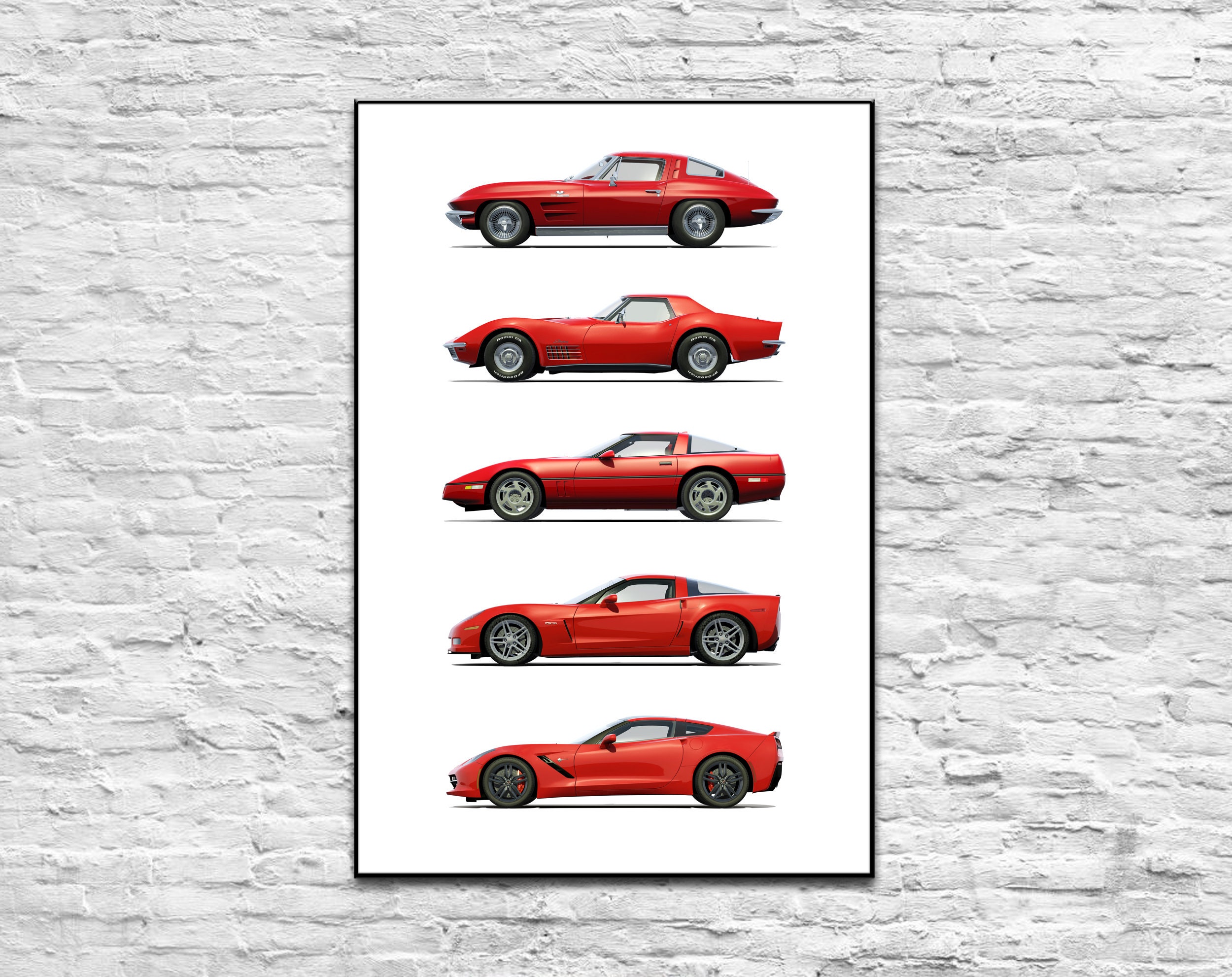 Chevrolet Corvette Evolution Poster Digital Poster Gift for Man Car ...