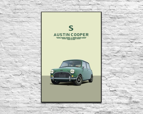 Austin Mini Cooper S Poster Digital Poster Gift for Man Car | Etsy