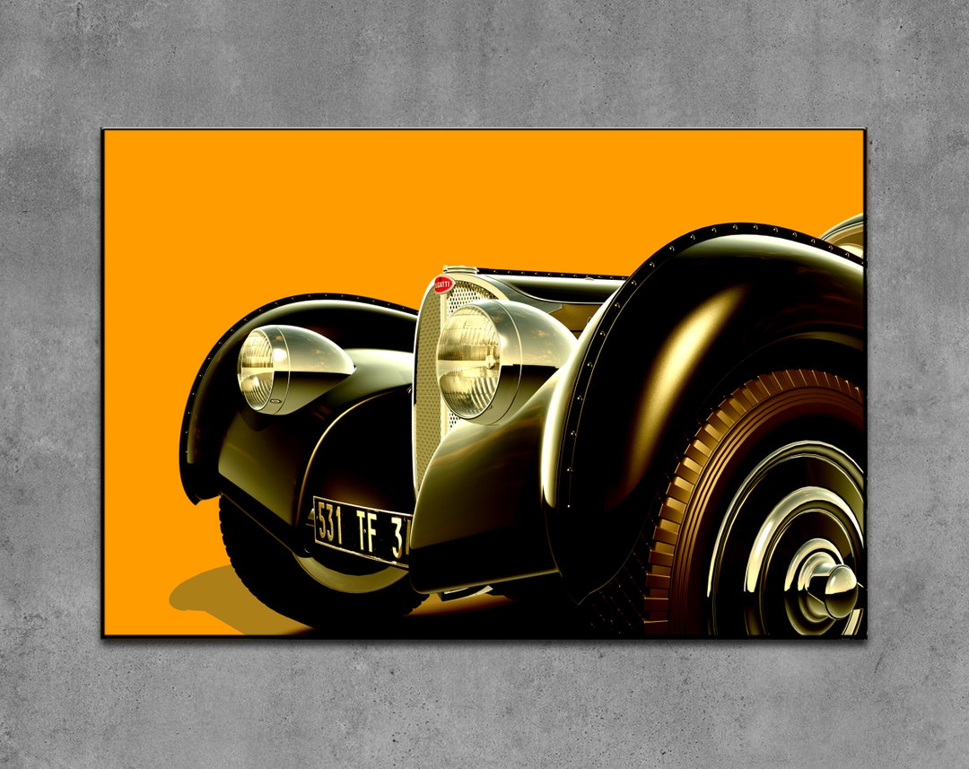 Bugatti Type 57SC Atlantic. Digital Poster. Gift for Man. Car Posters ...