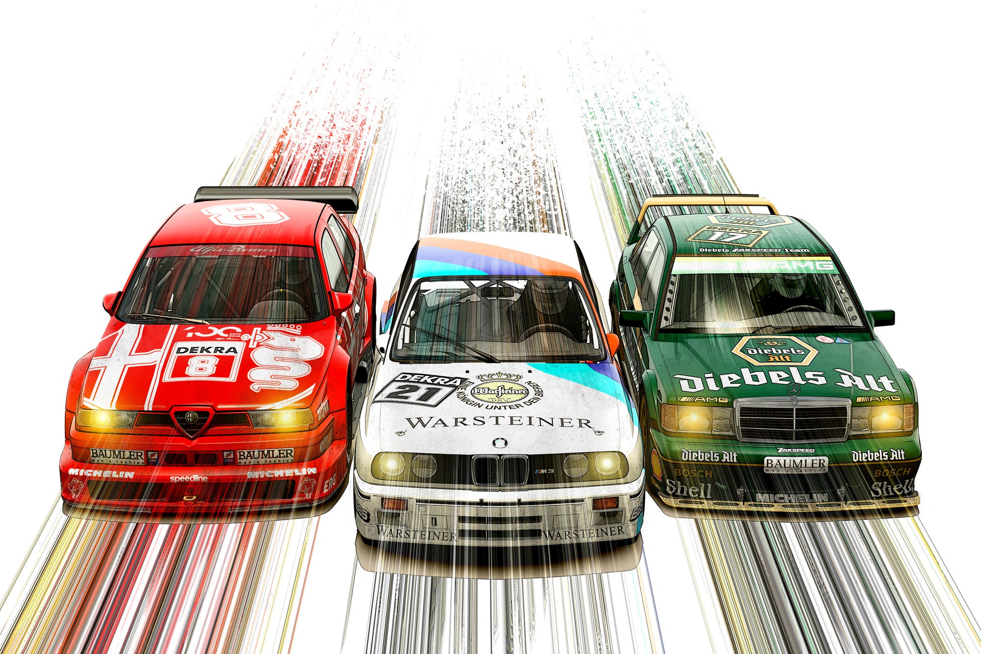 DTM. BMW. Alfa Romeo. Mercedes-benz. Digital Poster. Gift for Man. Car ...