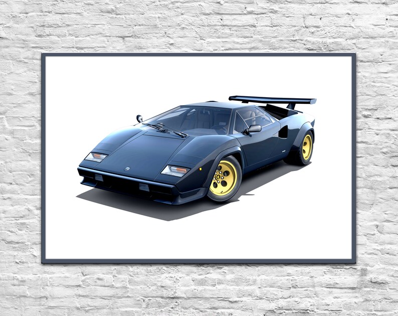 Lamborghini Countach LP5000 S Quattrovalvole Digital Poster Gift for ...