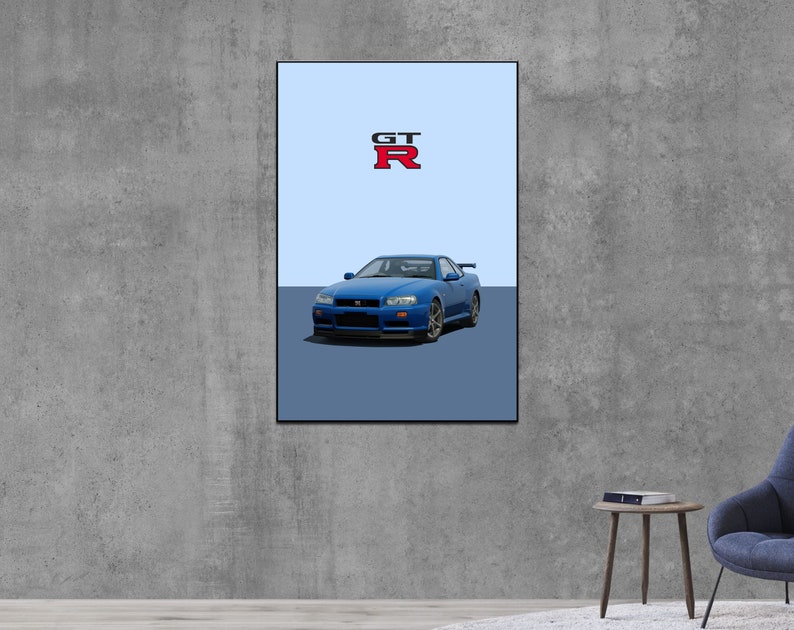 Nissan Skyline GT-R R34 Digital Poster Gift for Man Car - Etsy Hong Kong
