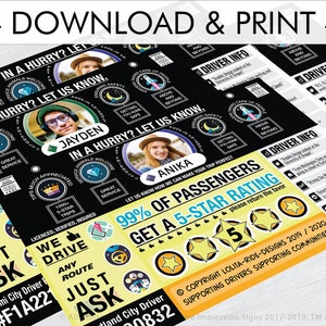 Uber Tip Sign Printable Uber & Lyft Rideshare Sign Improve - Etsy