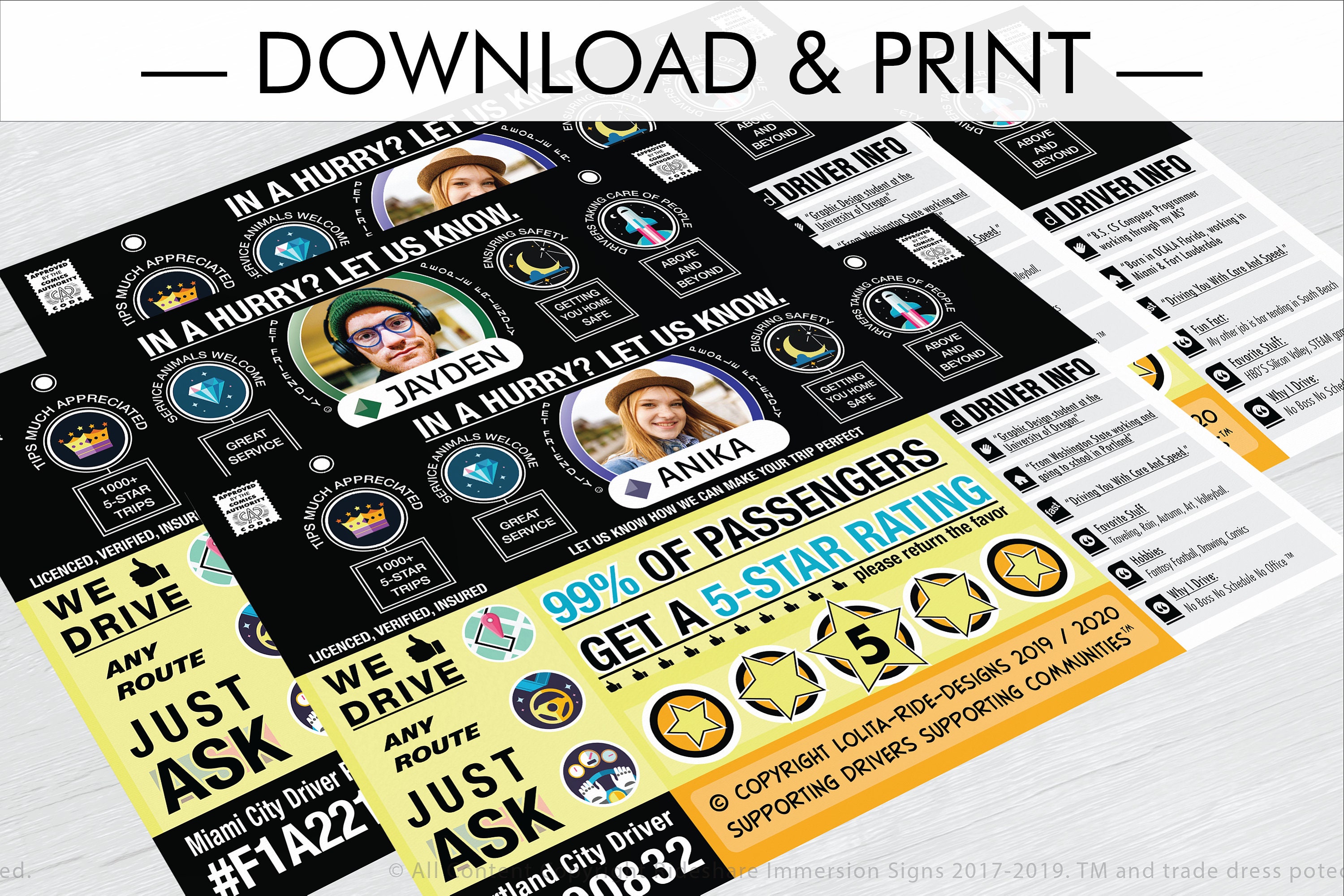 Uber Tip Sign Printable Uber And Lyft Rideshare Sign Improve Uber Ratings Increase Lyft Tips Etsy