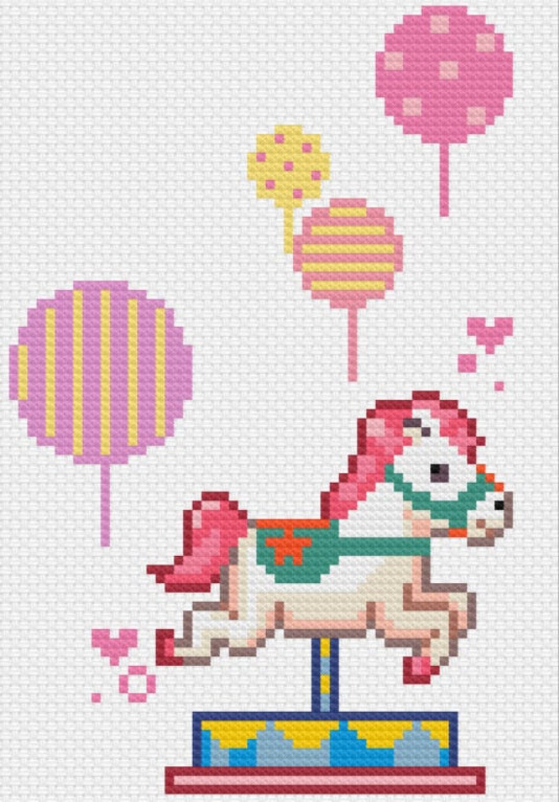 Horse Carousel PDF File Pattern Cross Stitch - Etsy