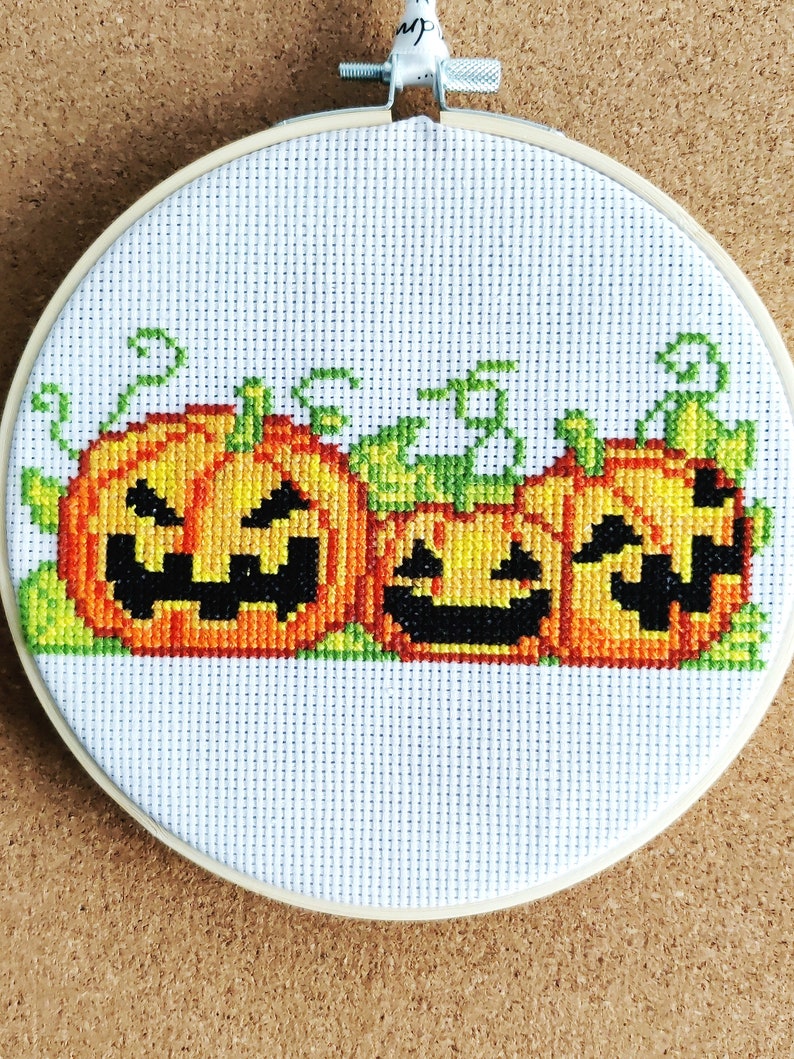 Spooky Pumpkins Cross Stitch Pattern PDF File Halloween Scary - Etsy
