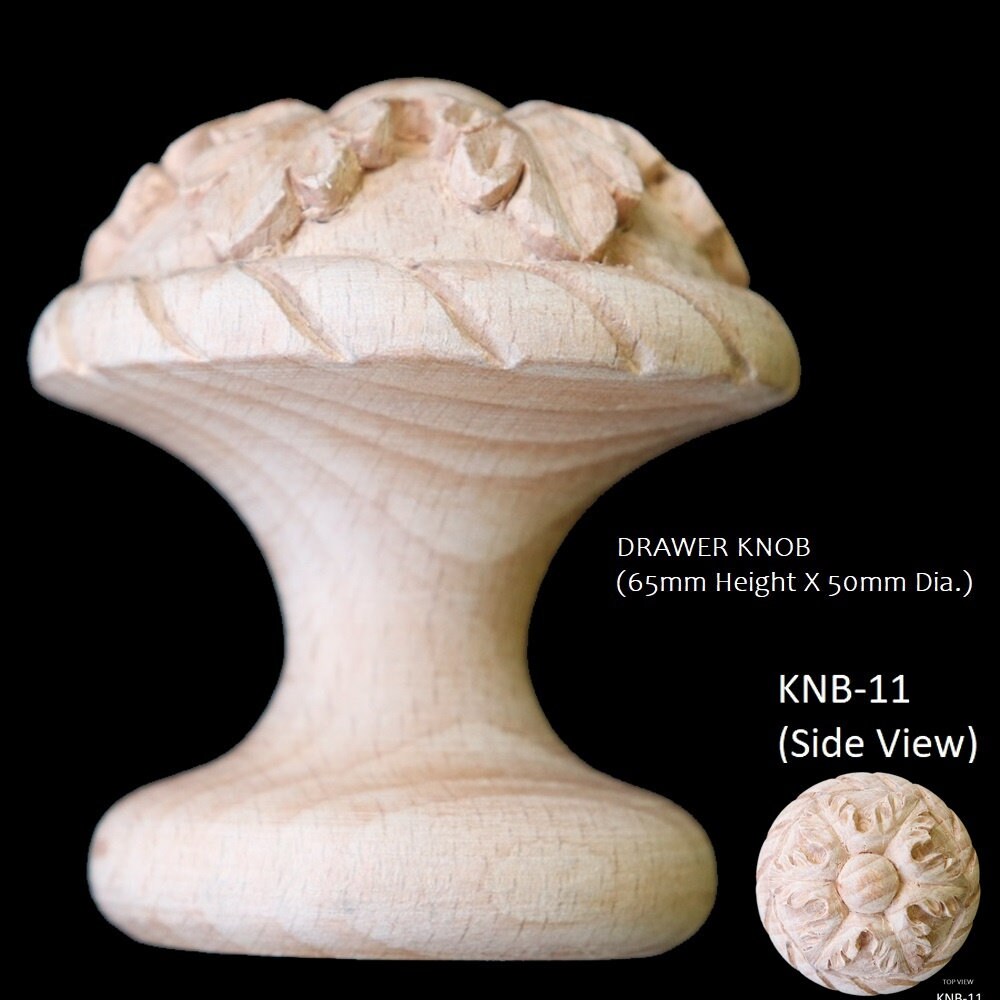 KNB-11-20: Set of 6 Handmade Wooden Drawer Knobs Carved Wood Knobs ...