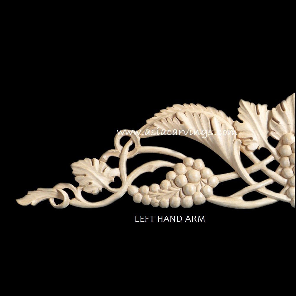 APL-12: Handcarved Grapevine Central Decorative Wood Scroll Handmade ...