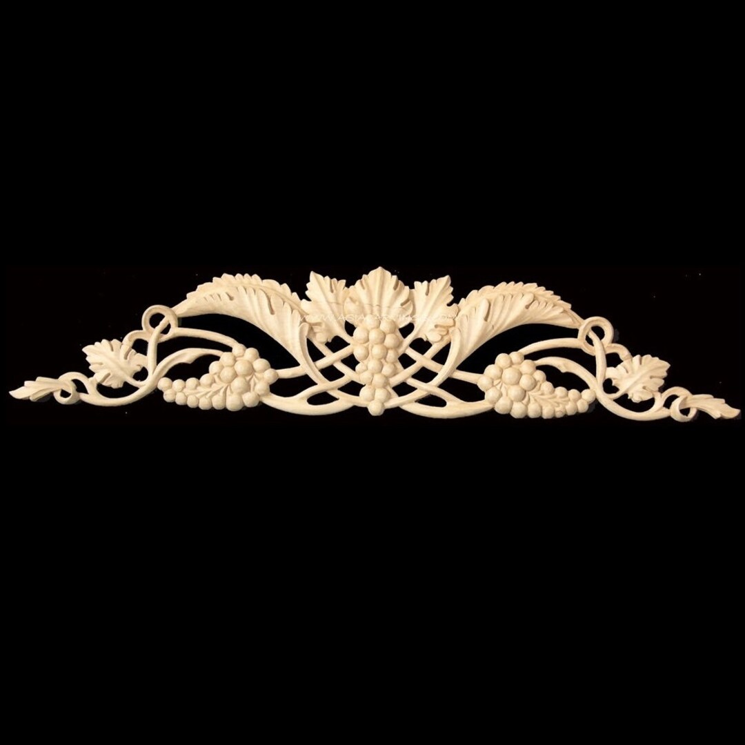 APL-12: Handcarved Grapevine Central Decorative Wood Scroll Handmade ...