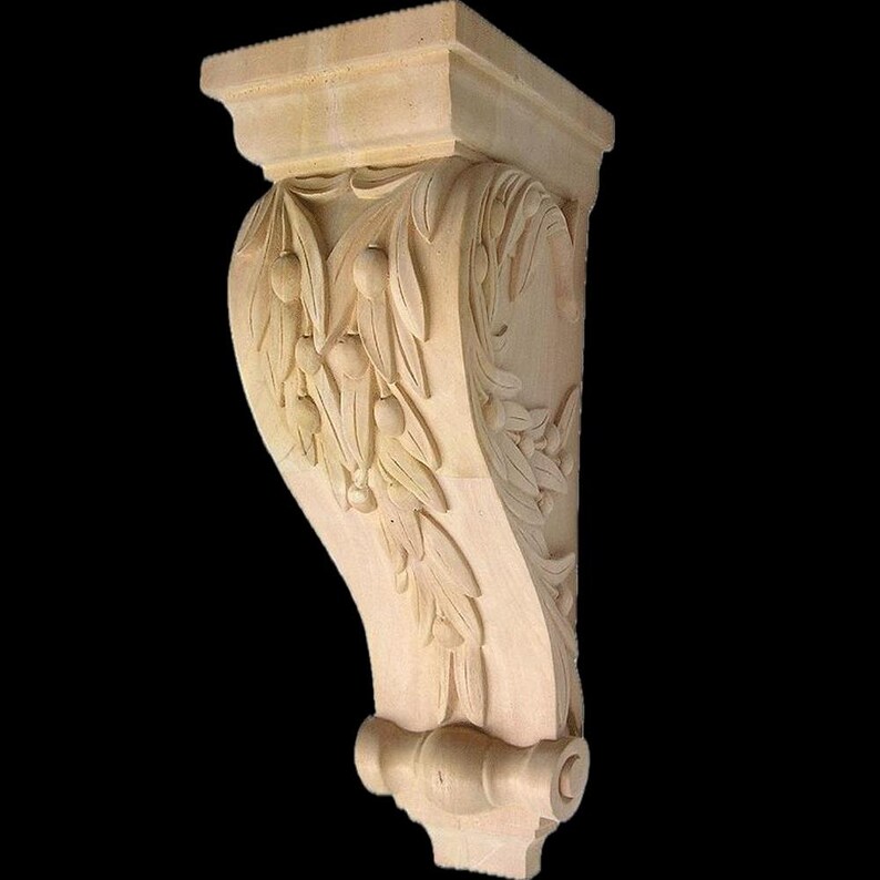 CBL-17: Hand Carved Olive Leaf Corbel | Brackets Antique French ...