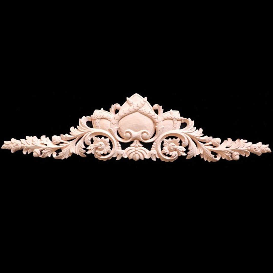 APL-11: Handcarved Wheatself Central Decorative Wood Scroll Handmade ...