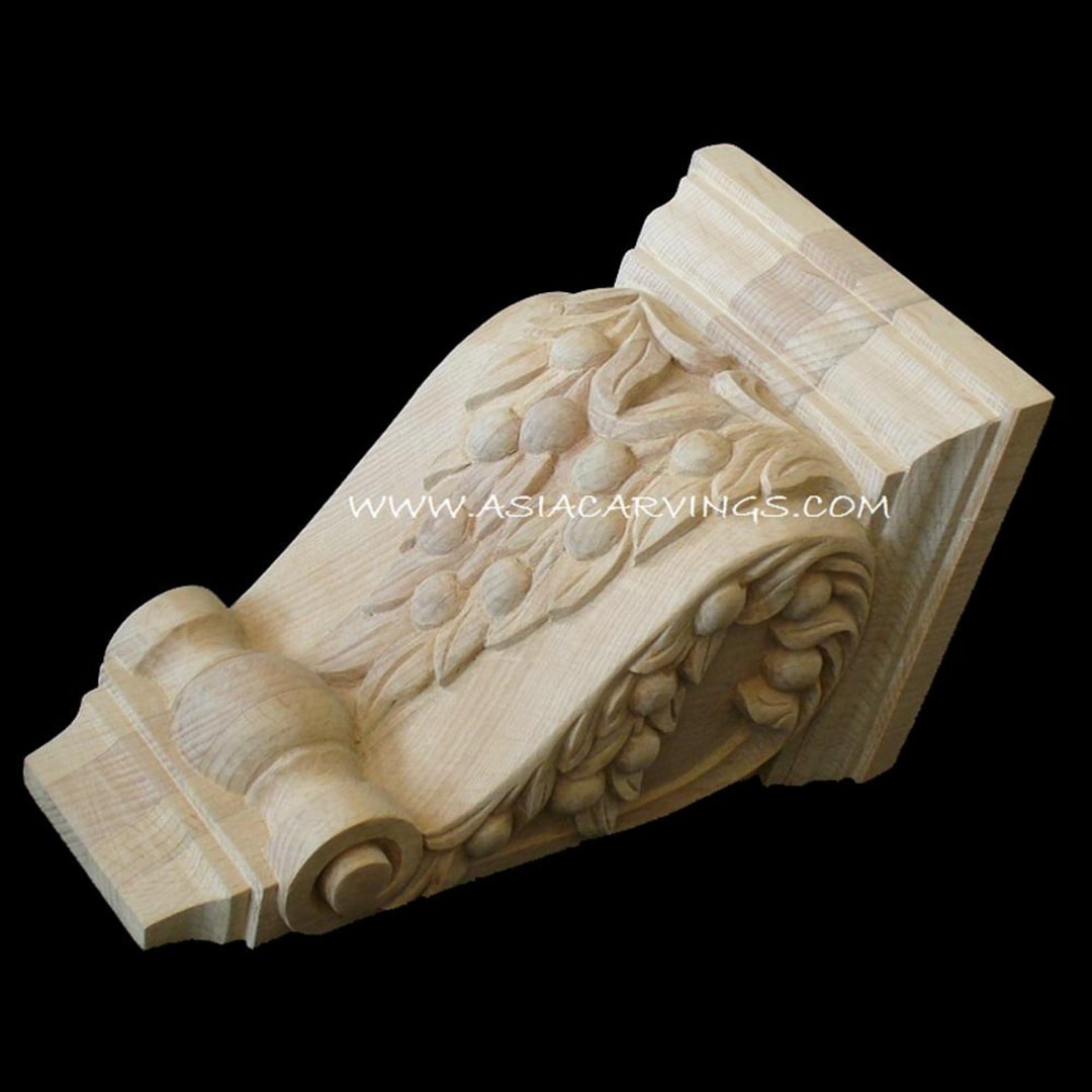 CBL-17: Hand Carved Olive Leaf Corbel | Brackets Antique French ...