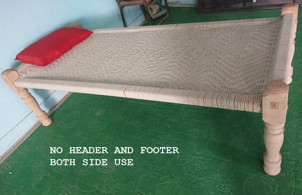 FRN-02: Handmade Beechwood Cotton Rope Indian Charpoy | Cot ...