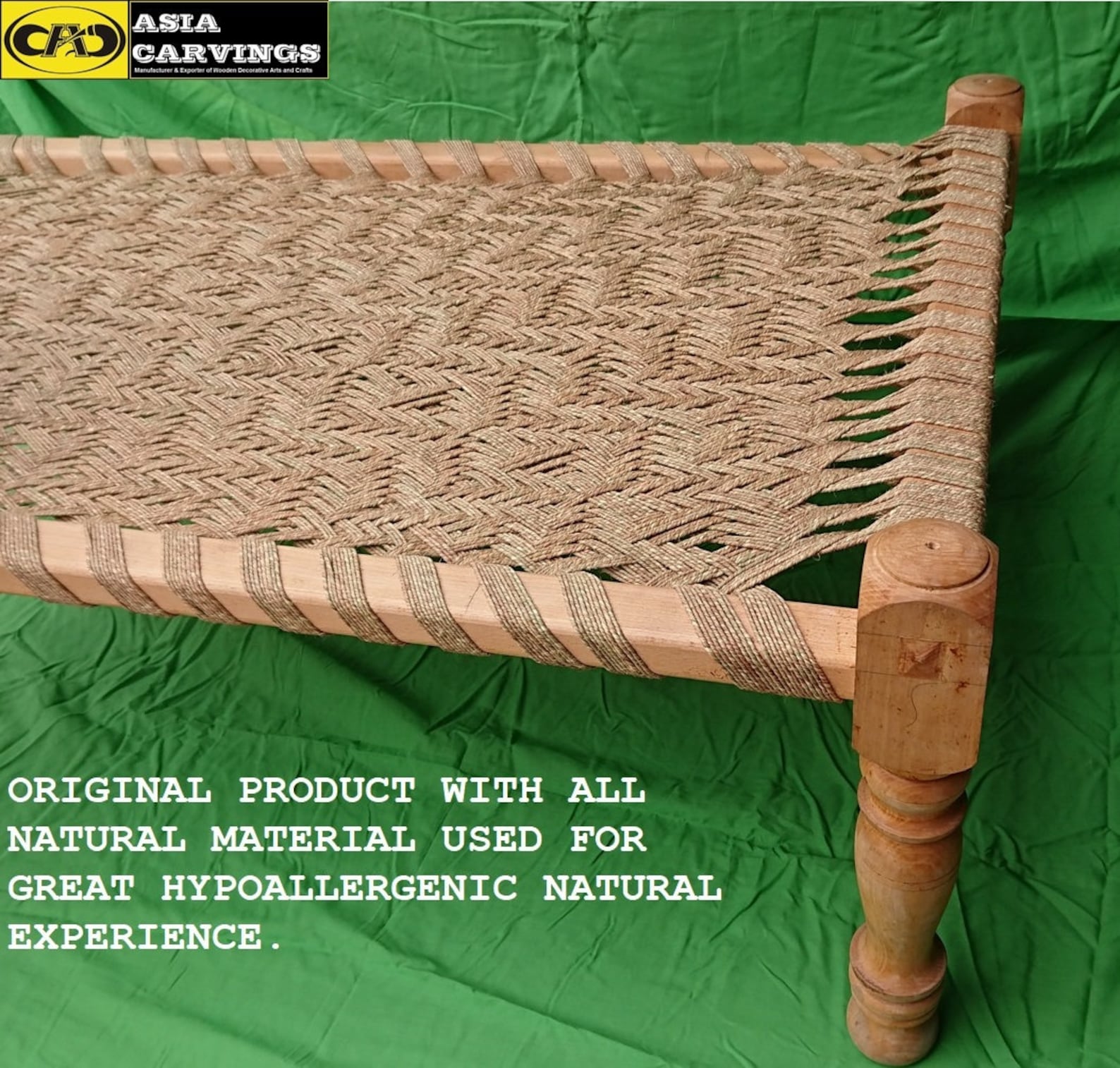 FRN-01: Handmade Natural Beechwood Indian Charpoy | Cot | Traditional ...