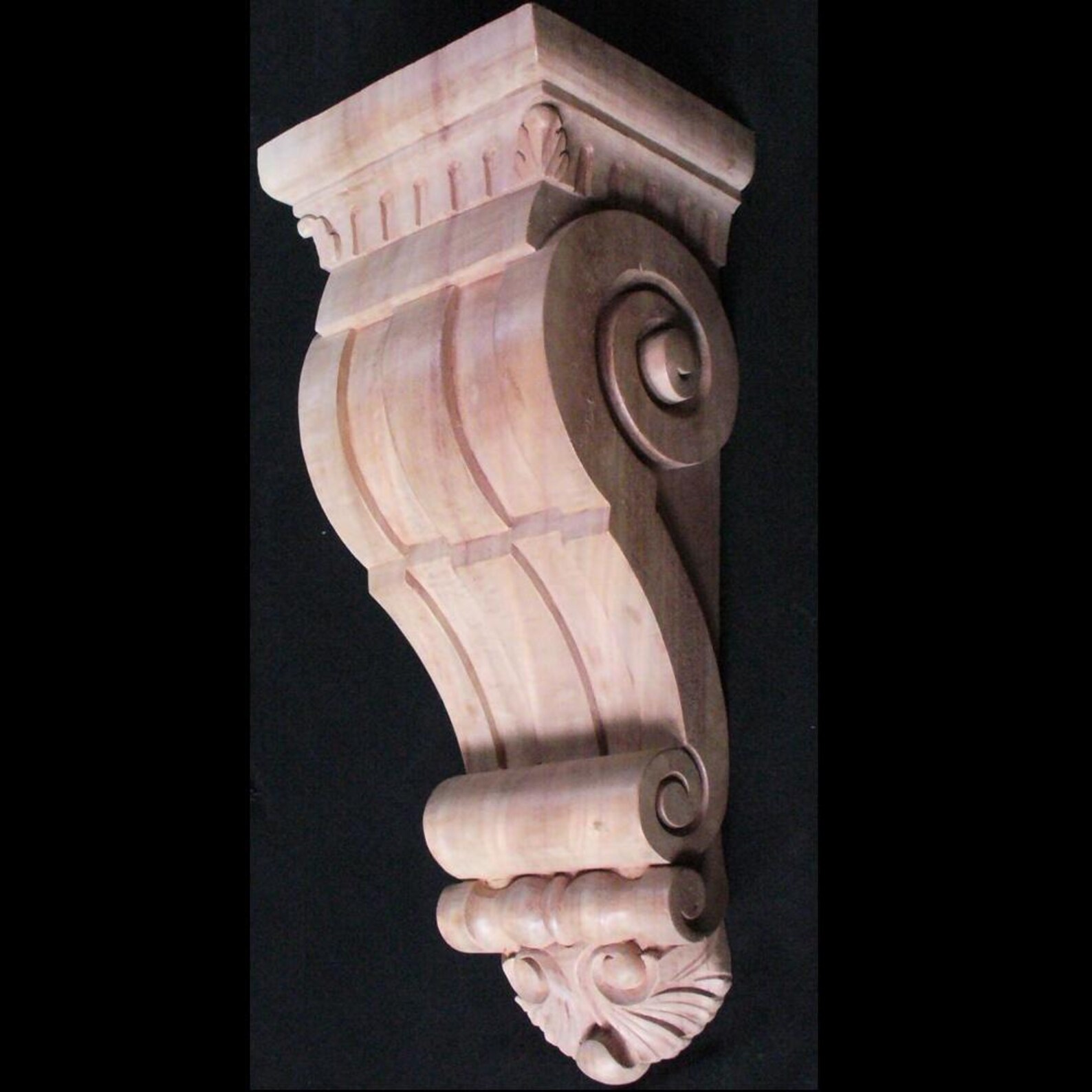 CBL-03: Handmade Handcarved Fluted Corbels Brackets Self Support Wood ...