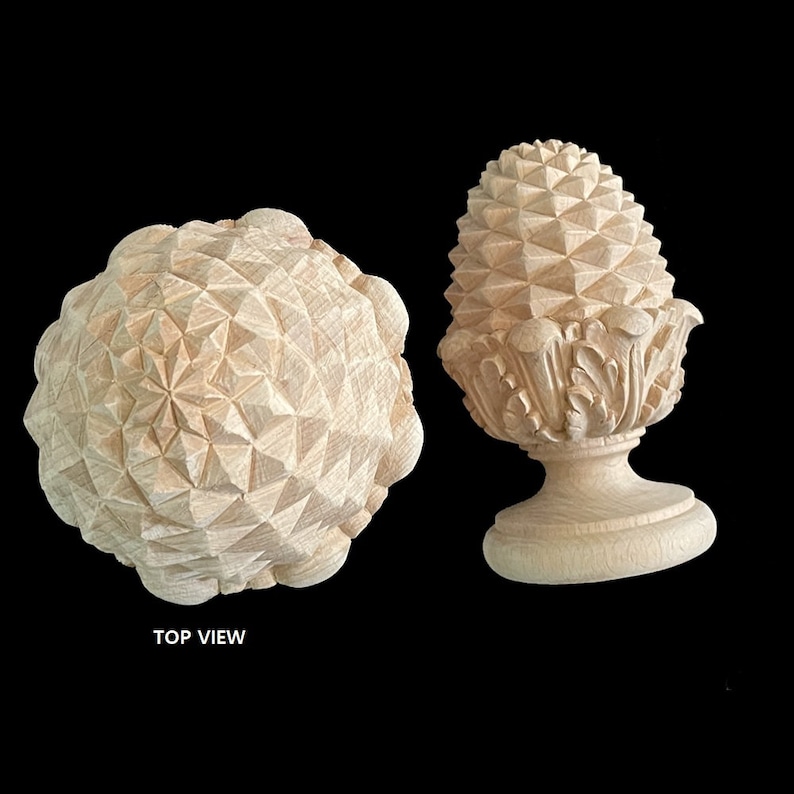 KNB-01: Hand Carved Pineapple Bed Post Finial | Curtain Knob ...