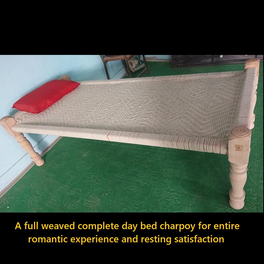 FRN-02: Handmade Beechwood Cotton Rope Indian Charpoy | Cot ...