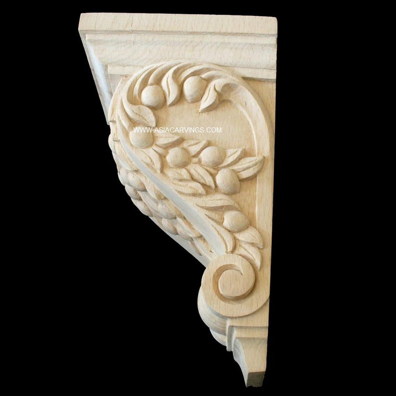 CBL-17: Hand Carved Olive Leaf Corbel | Brackets Antique French ...