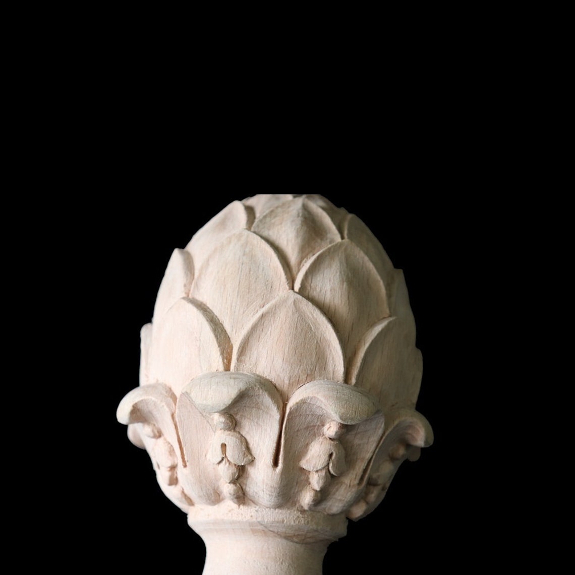 KNB-06: Hand Carved Artichoke Knob | Stair Post | Newel Post | Curtain ...