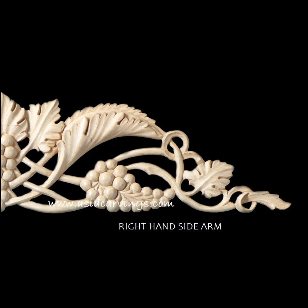 APL-12: Handcarved Grapevine Central Decorative Wood Scroll Handmade ...