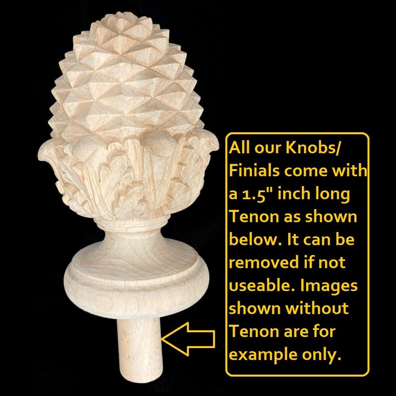 KNB-09: Hand Carved Spiral Garland Knob | Stair Finial | Curtain Finial ...