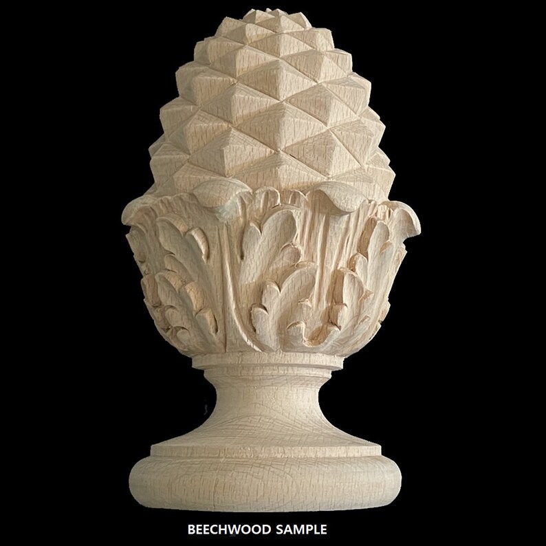 KNB-01: Hand Carved Pineapple Bed Post Finial | Curtain Knob ...