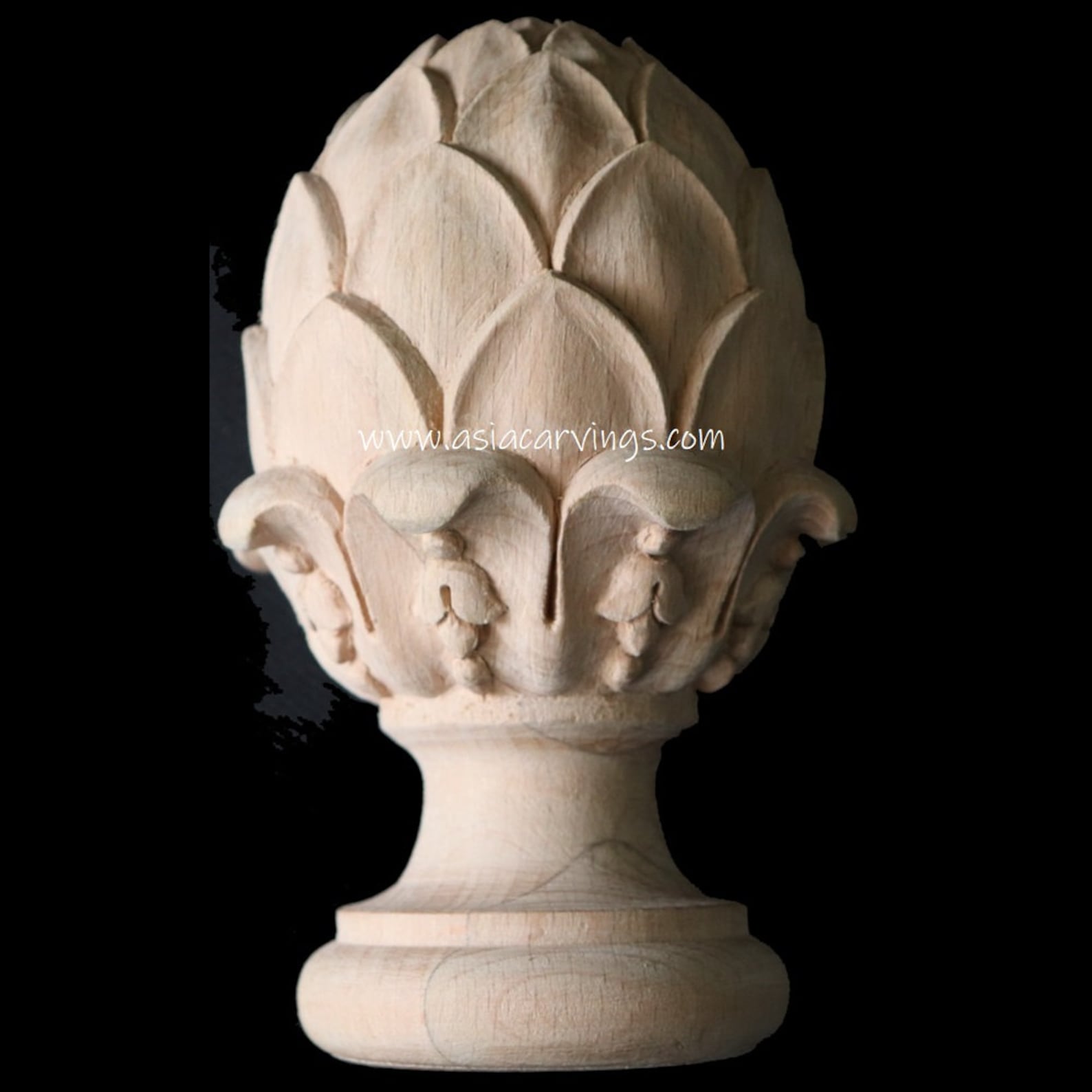 KNB-06: Handmade Handcarved Artichoke Knob Stair Post - Etsy