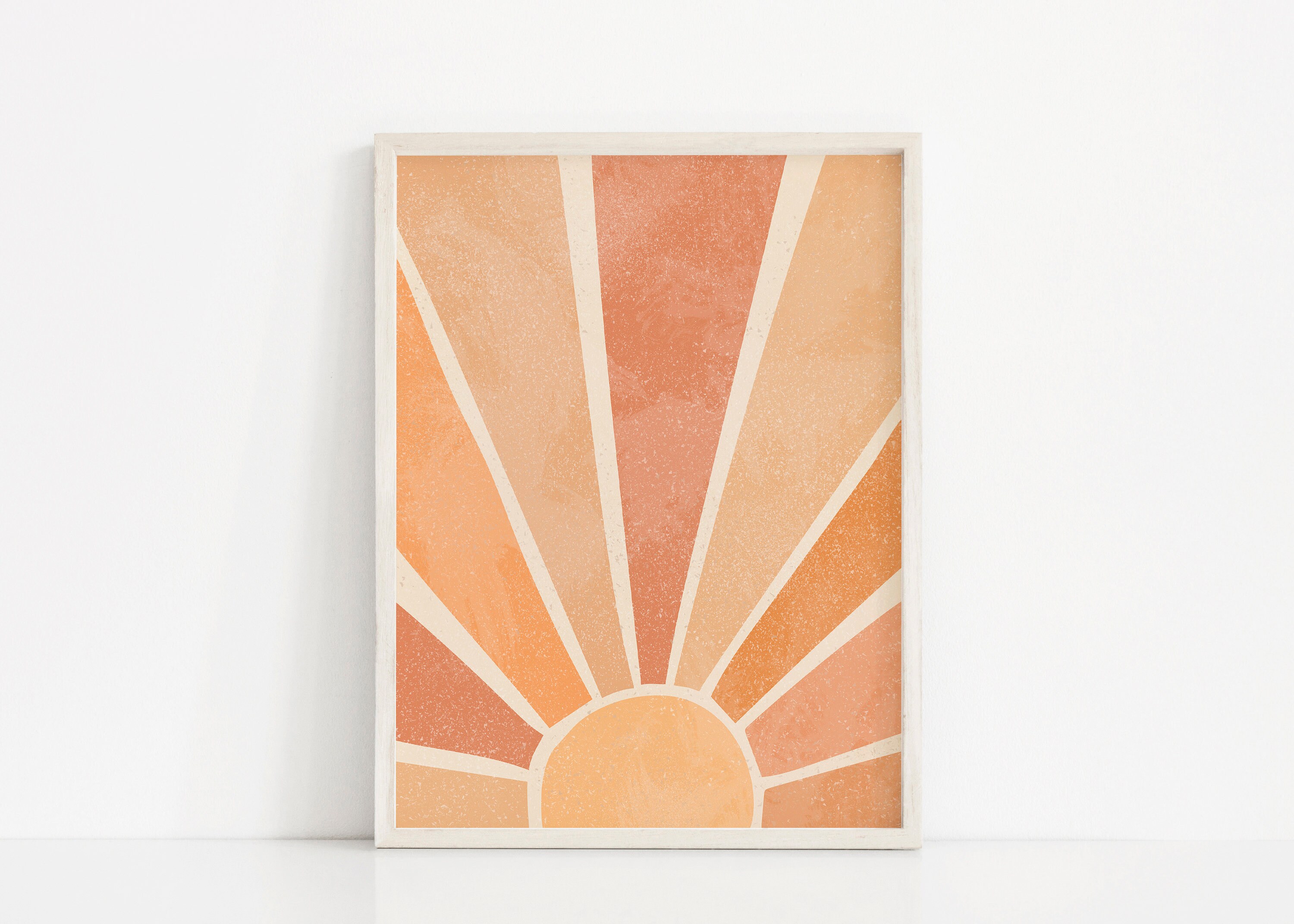 Rising Sun Art Print Large Sun Poster Abstract Sun Rays | Etsy