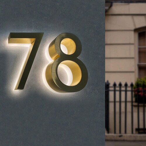 LED Backlit House Numbers Sign Custom Number Sign Room Number - Etsy