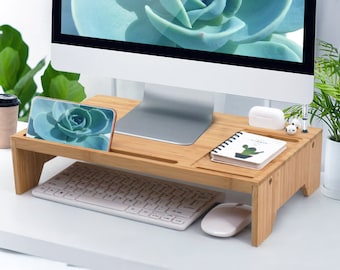 Wood Computer Stand | Etsy