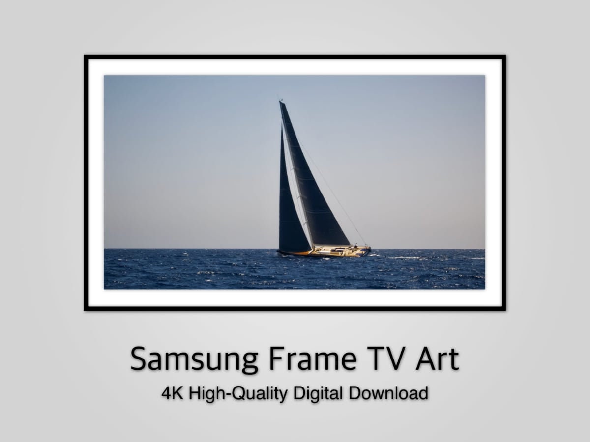 Samsung Frame TV Art 4K, Digital Seascape Art, Huge Sailing Yacht in ...