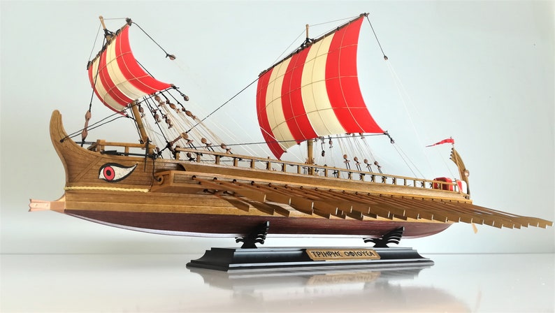 Ancient Warship Greek Trireme. Handmade Sailing Ship Model - Etsy