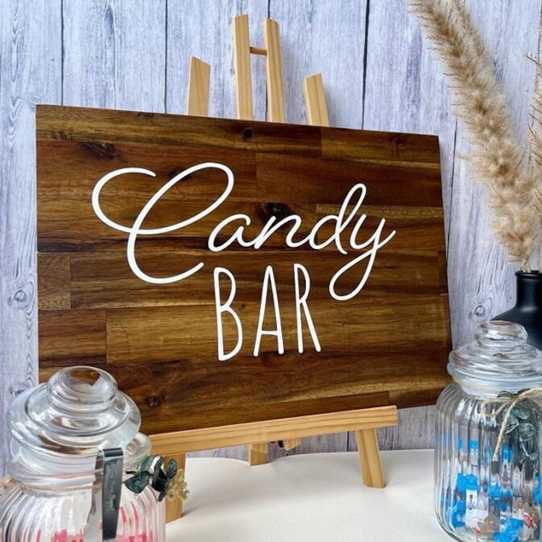 Letrero de madera Candybar | Decoración de boda cartel de madera ...