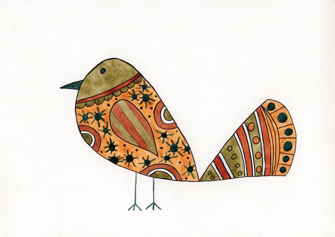Bird Illustration Animal Folk Art Animal Illustration Animal Prints for ...