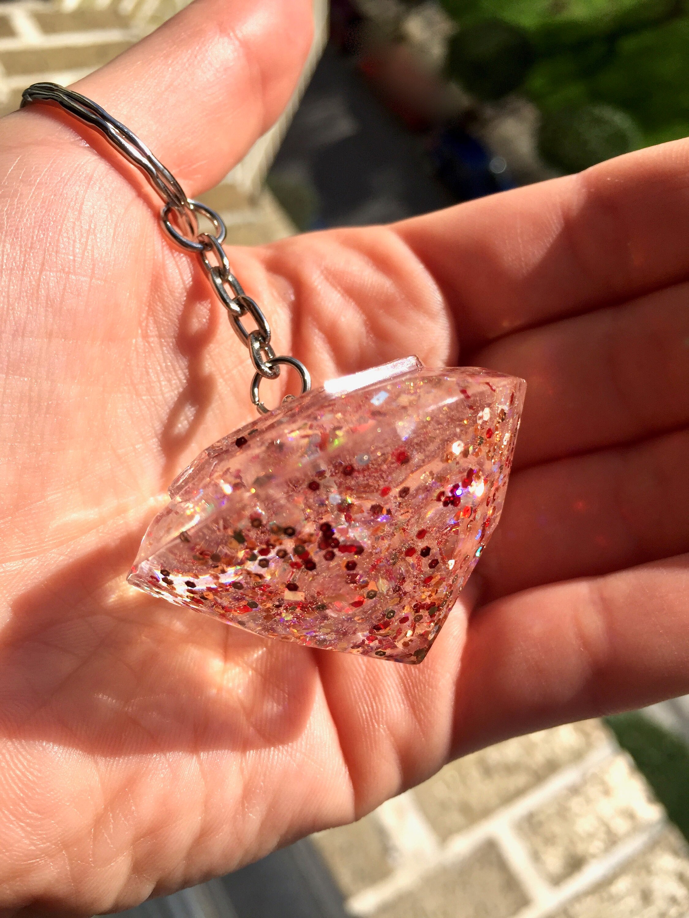 Diamond keychain. Gold diamond keyring. Gold keychain. Diamond | Etsy