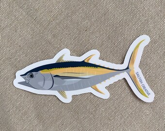 Yellowfin Tuna Fish Cutout Vinyl Sticker - Etsy