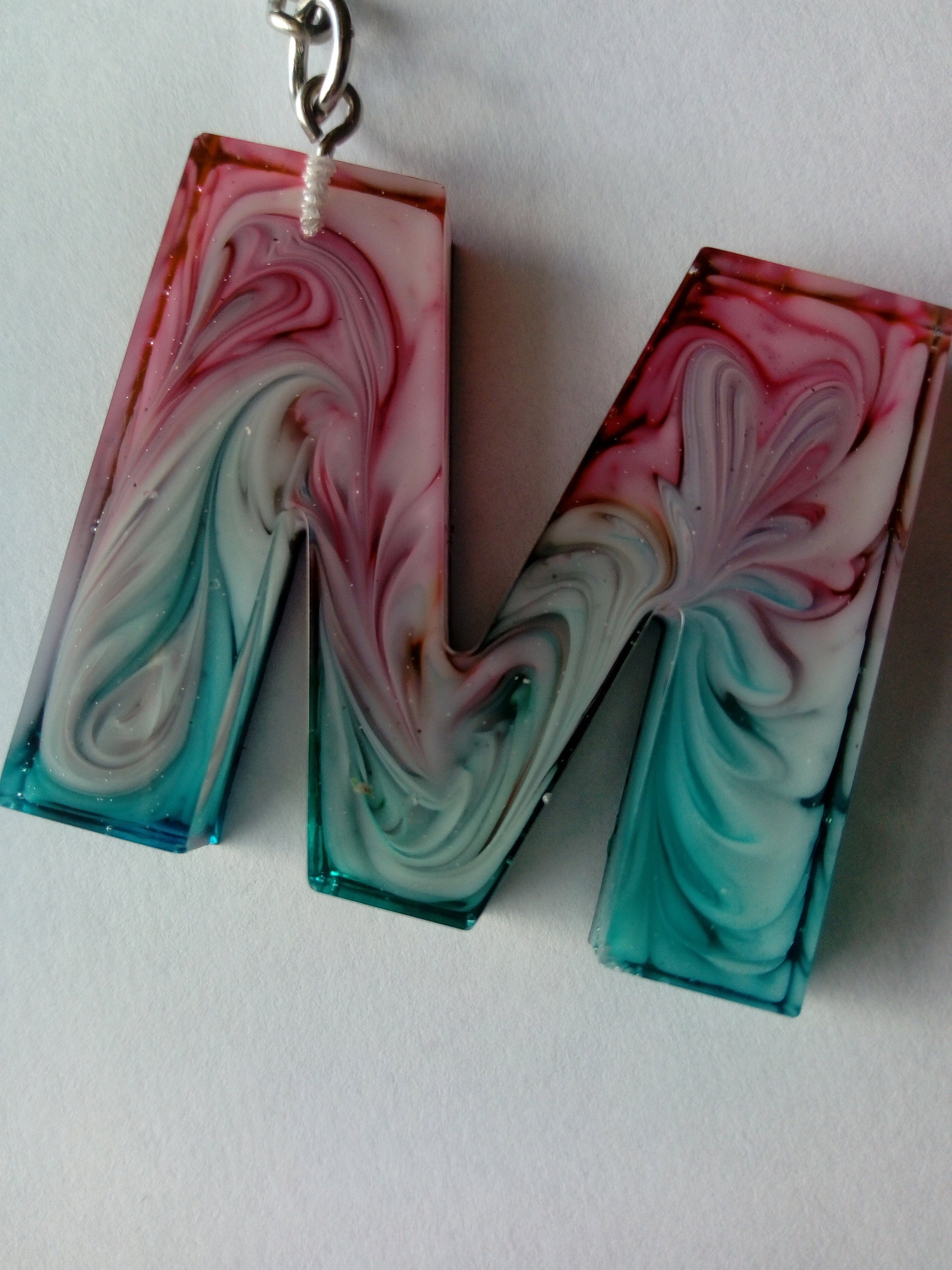 Keychain Initial M Letter Resin Different colours & Styles | Etsy