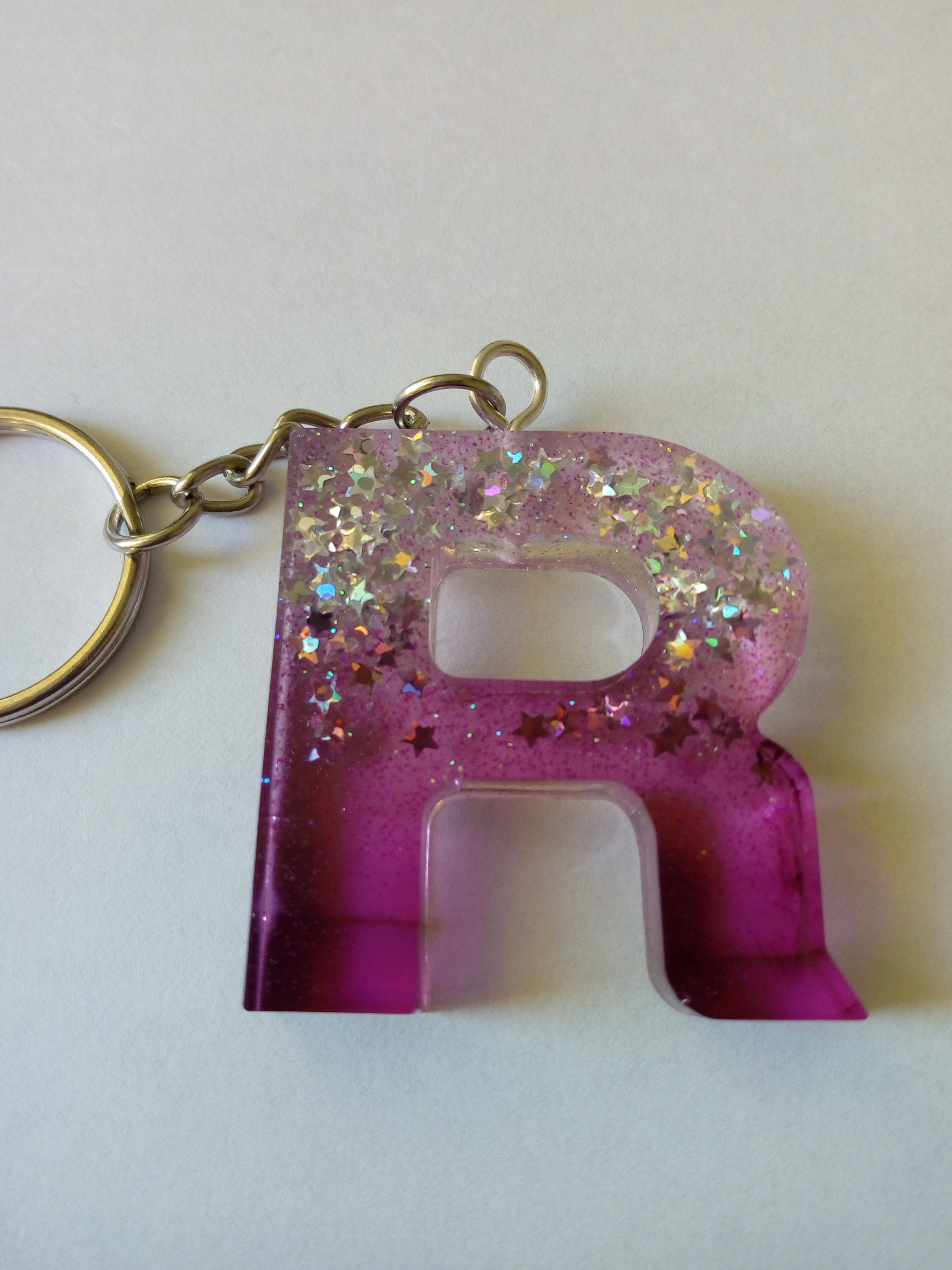 Keychain Initial R Letter Resin Different Styles & Colours | Etsy