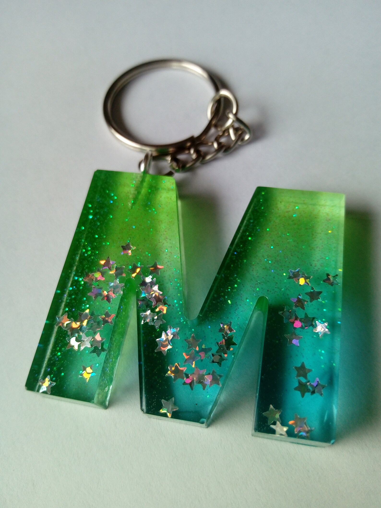 Keychain Initial M Letter Resin - Etsy UK