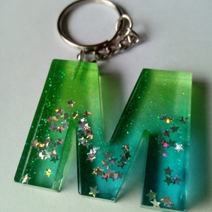 Keychain Initial M Letter Resin Different colours & Styles | Etsy