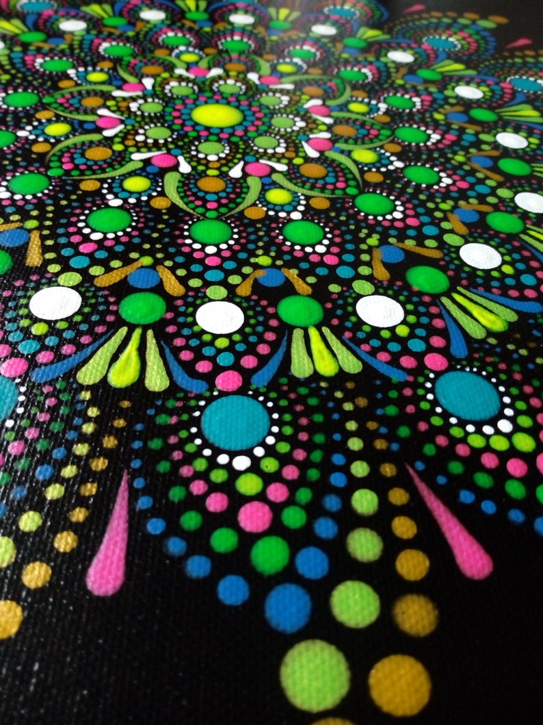 Mandala Dot Art Wall Art Abstract Art Stretched Canvas - Etsy