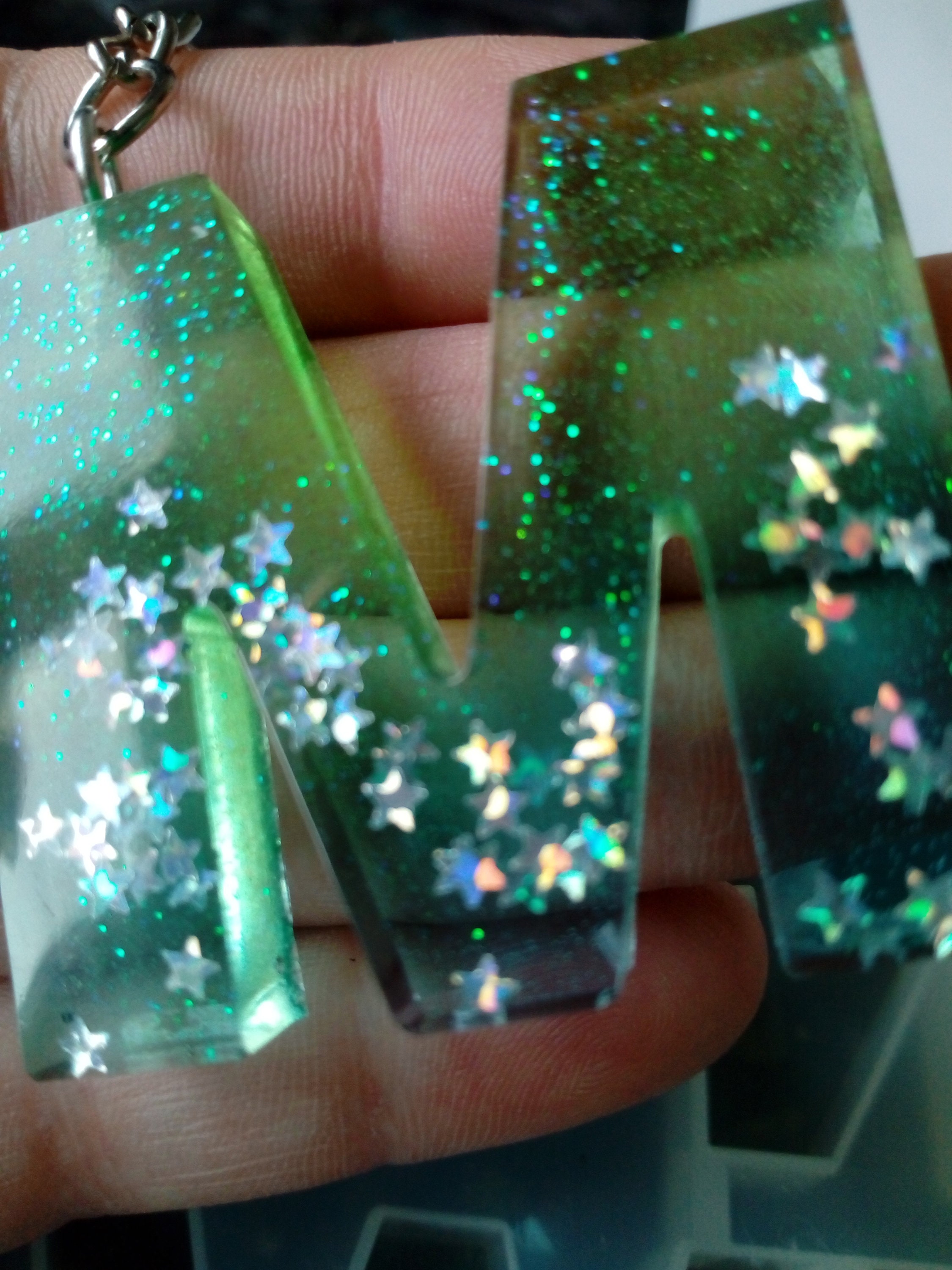 Keychain Initial M Letter Resin - Etsy UK