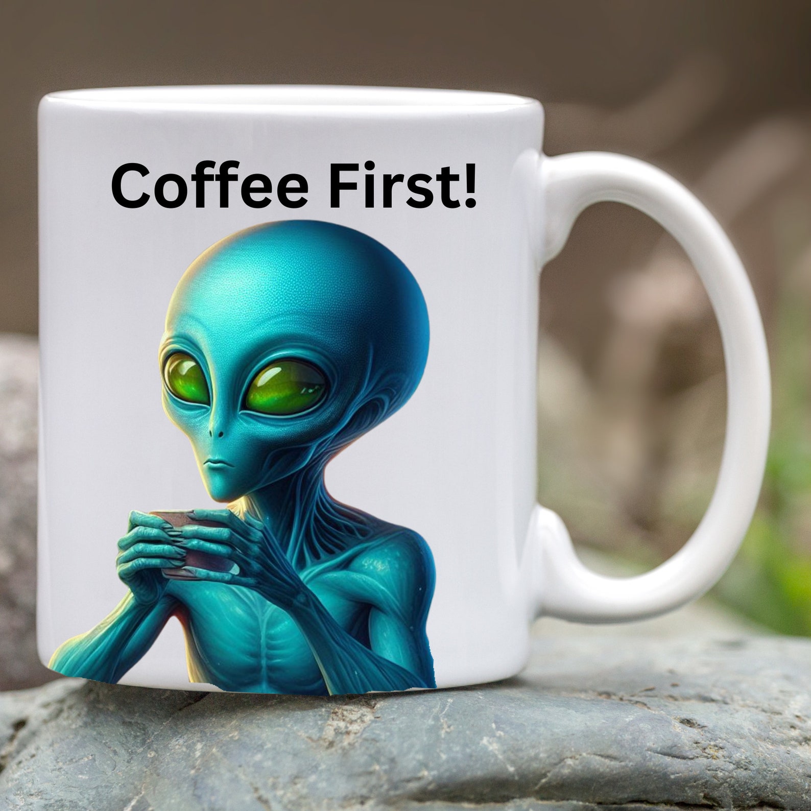 Sublimation Mug Template, Alien Drinking Coffee, Digital Download ...