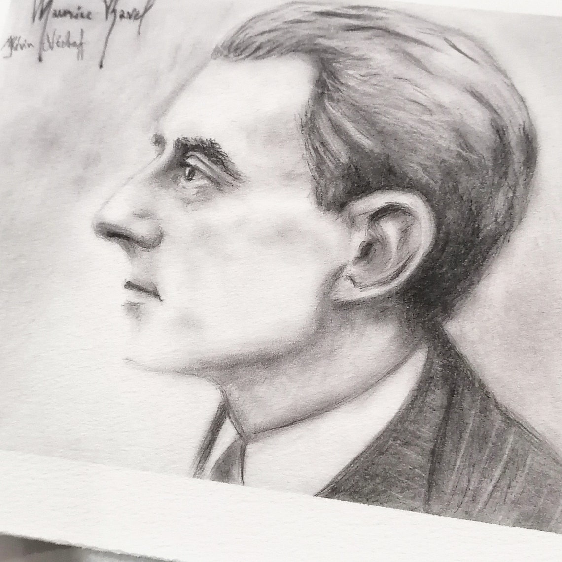 Portrait of Maurice Ravel, reprographie, signed by the artist and ...
