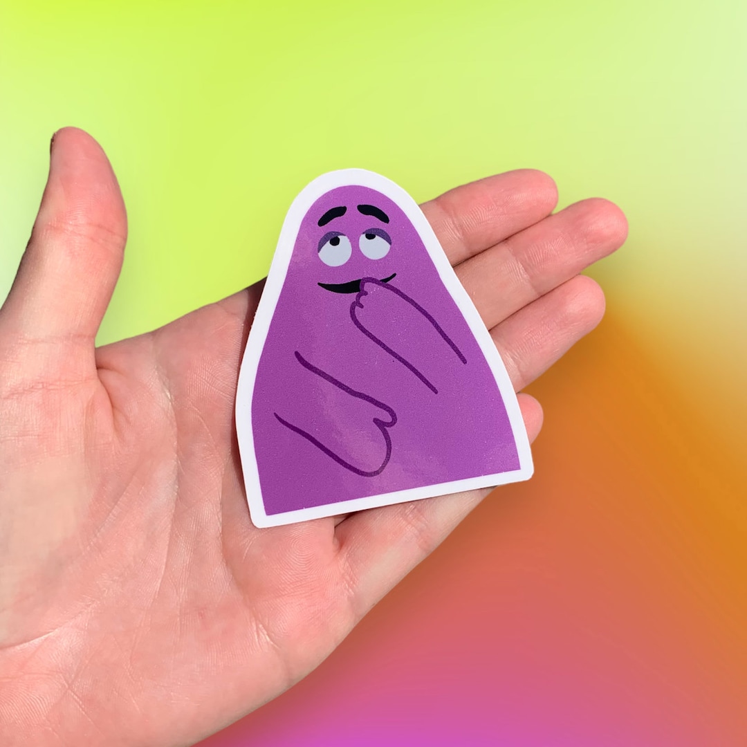 Purple Grimacing Vinyl Sticker - Etsy