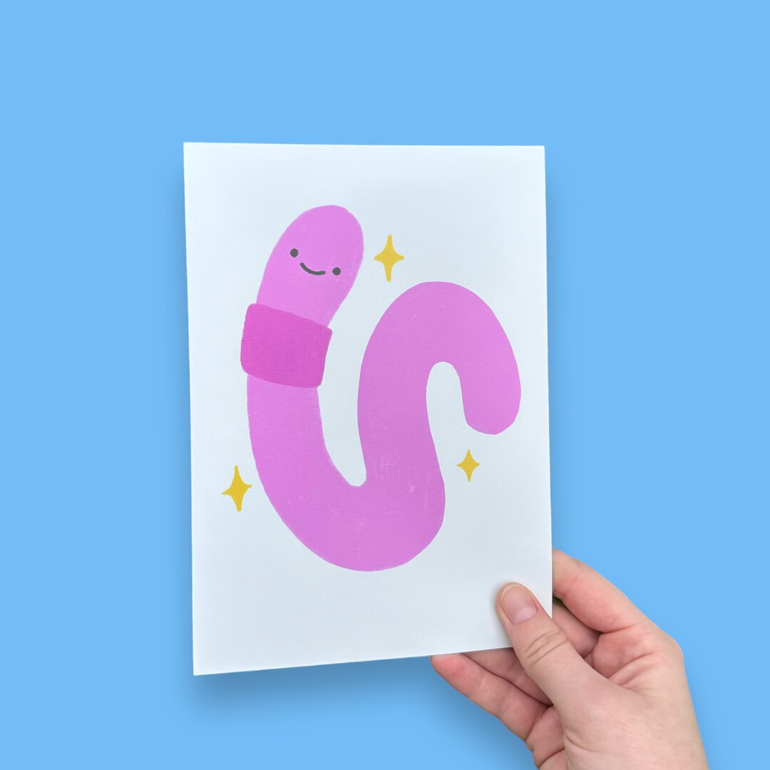 Mr Worm Art Print - Etsy
