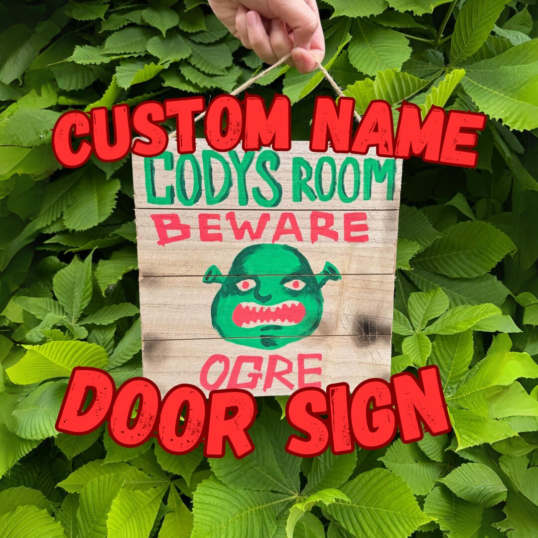 LARGE Personalised Custom Shrek Beware Ogre Sign - Etsy